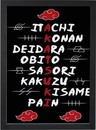 naruto poster with frame akatsuki wall poster (Size_13x9.8 inch) Paper ...