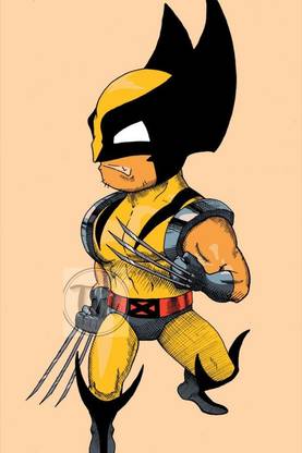 Superhero Wolverine Poster, Unframed, With Double Sided Tape Paper ...