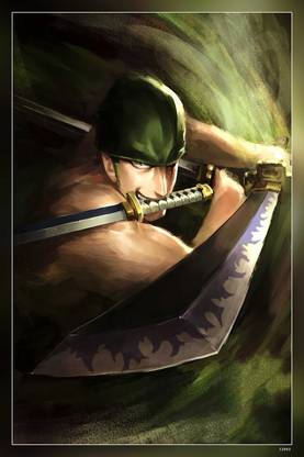 Roronoa Zoro Artwork Manga Sword One Piece Matte Finish Poster Paper ...