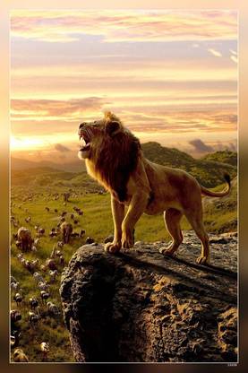 Simba The Lion King Roar Cliff Movies Matte Finish Poster P-12658 Paper ...