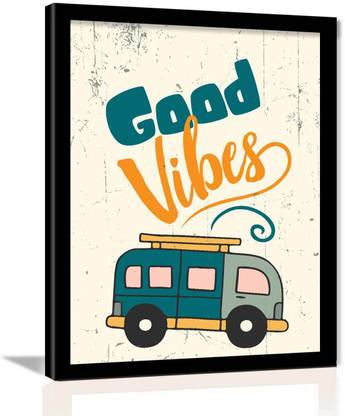 Good Vibes Motivational Quote Wall Frame for Home and Office Wall Decor ...