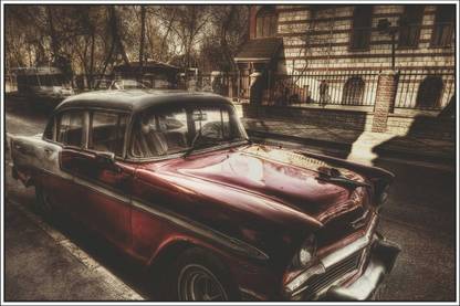 Poster Vintage Red Car Wall Poster sl-9258 (Wall Poster, 13x19 Inches ...