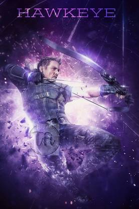 Superhero Hawkeye Poster, Unframed, With Double Sided Tape Paper Print ...