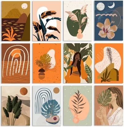 Aesthetic Boho Posters for Room Decor Set of 12, A4 Size Paper Print ...