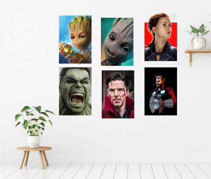 Avengers Wall Posters For Room & Office Set of 6 (13 Inch x 19 Inch ...