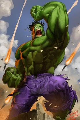 Hulk Poster |Superhero Hulk Posters | Unframed | With Self Adhesive ...