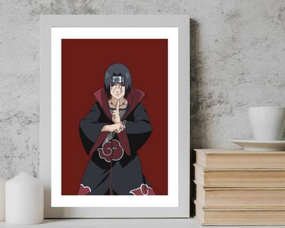 ANIME POSTER FRAME- ITACHI UCHIHA NARUTO - White Framed Wall Poster For ...