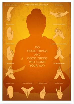 Poster Famous Hand Gestures Of Buddha sl11799 (Large Poster, 36x24 ...
