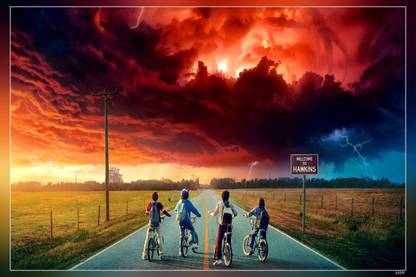 Stranger Things Netflix Clouds Bicycle Matte Finish Poster P-4559 Paper ...