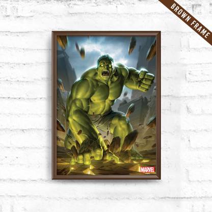 Hulk Smash - Official Hulk Poster Brown Frame Photographic Paper - Pop ...