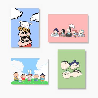 SHINCHAN POSTERS (HIGH QUALITY A4 SIZE POSTER SET OF 4) FOR HOME OR ...