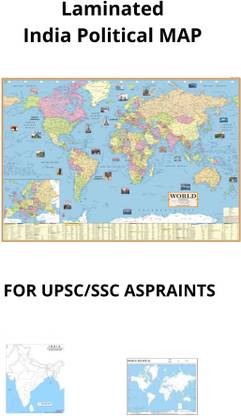 World Political with Lamination with Practice Map Paper Print - Maps ...