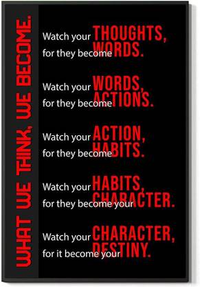 Watch Your Thoughts Motivational Poster, Inspirational Quote What We ...