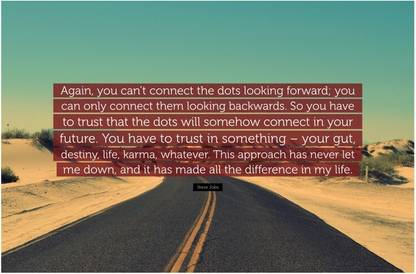 Connecting The Dots Steve Jobs Motivational Quote Poster Paper Print ...
