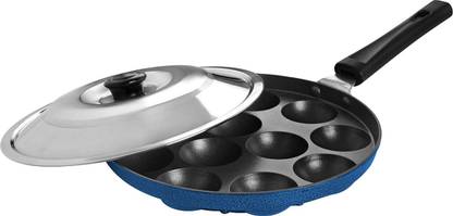 Panca 12 cavities Grey Appam Maker With Lid Non Stick Aluminium Appe ...