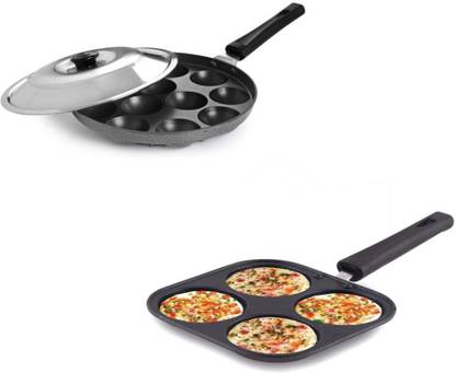 vitzie Appam Patra and Mini Uttapam Non-Stick Aluminum Cavity Aluminum ...