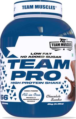 TEAM MUSCLES Team Pro High Protein Shake (2 Kg) Chocolate Whey Protein ...