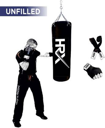HRX 3 Feet (36 Inches) PU Leather Unfilled Punching Boxing Bag Hanging ...