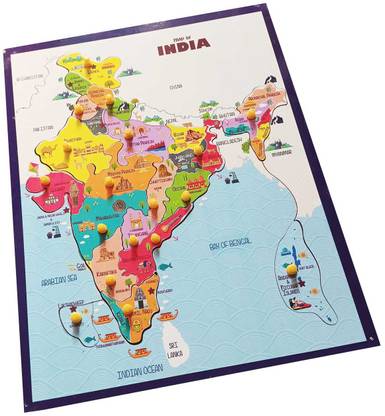FireFlies Wooden India Map Capital with State Puzzle for Kids (Pack of ...