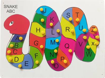 FireFlies Wooden Snake Alphabet Puzzle Board for Kids 3+Y ( Pack of 1 ...