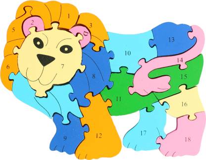 Clayoplay Lion Alphabets & Number Wooden Puzzle - Lion Alphabets ...