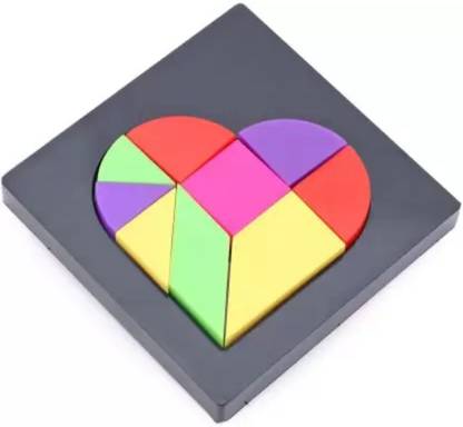 prem ratna toys Premium Quality Heart shaped tangram puzzle for kids (9 ...