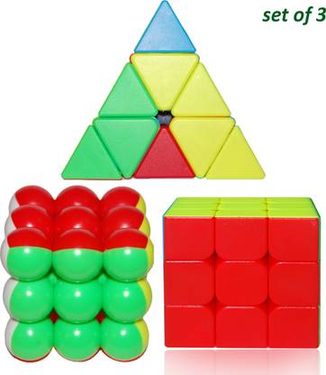Creative Brain Puzzle Cube Combo Pyramid Triangle, 3x3 Magic Cube & 3x3 ...