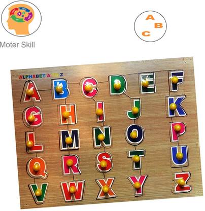 Poktum Wooden ABCD Blocks for Kids 3 Years Alphabets for Kids Learning ...
