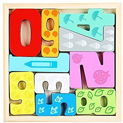 NONU 3D Wooden Number Jigsaw Puzzle; Pre Education Alphabet & Number Learning Toy - 3D Wooden ...