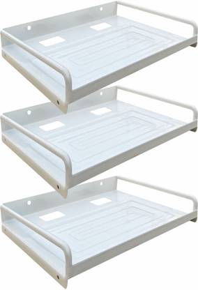 YAJNAS White Color Wall Mount Set-Up Box Stand With Metal Side Support ...