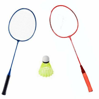 NS Sports Badminton Racquet red & blue Set Of 2 Piece With 1 Piece ...