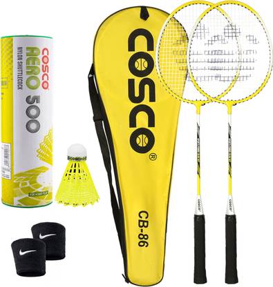 COSCO Badminton Kit (CB-86 Racket, Aero 500 Shuttle Box "6 Shuttle", 2 ...