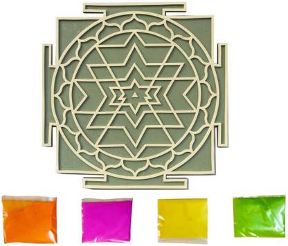 the brown box 3D Island Rangoli Shree Yantra Inspired Design 16 inch ...