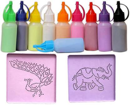 Luckypot Square Dot Rangoli Making Draw Kit/Squeeze Bottle For Rangoli ...