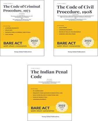 Combo Of 3 Latest Bare Act - The Code Of Criminal Procedure 1973, The ...