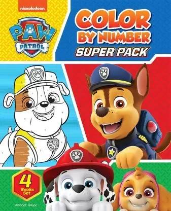 Paw Patrol Color By Number Super Boxset : Pack Of 4 Coloring Books For ...