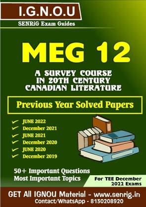 IGNOU MEG 12 Previous Years Solved Question Papers A Survey Course In 20th Century Canadian ...