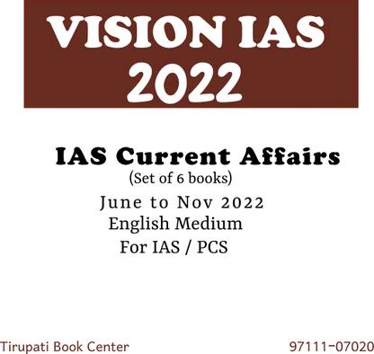 Vision IAS Current Affairs June To November 2022 Set Of 6 Books English ...