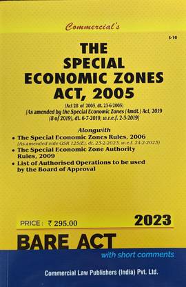 THE SPECIAL ECONOMIC ZONES ACT,2005 | Edition 2023: Buy THE SPECIAL ...