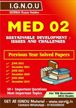 IGNOU MED 002 Previous Year Solved Question Paper Sustainable Development Issues And Challenges ...