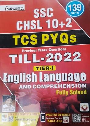 SSC CHSL 10+2 TCS PYQs Previous Years Question Till-2022 Tier-1 English ...