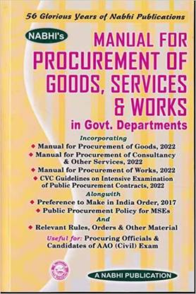 Manual For Procurement Of Goods Services And Works In Govt Departments ...