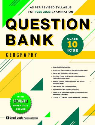 Good Luck ICSE Question Bank Class 10 Geography (For 2023 Exam) LATEST ...