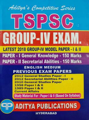 Tspsc Group-Iv Exam Paper-I General Knowledge Paper-Ii Secretarial ...