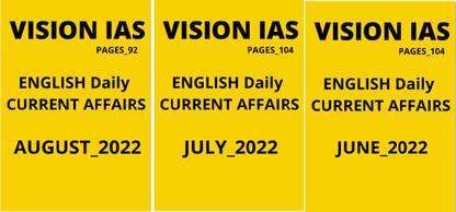 Vision Ias Daily Current Affairs June-July-August 2022: Buy Vision Ias ...