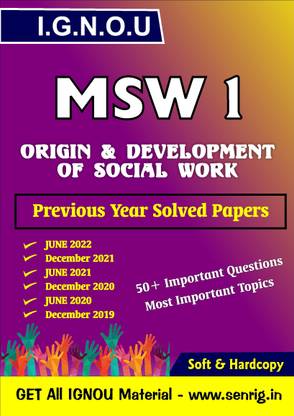 IGNOU MSW 1 Previous Years Solved Question Papers Pdf Origin And Development Of Social Work ...