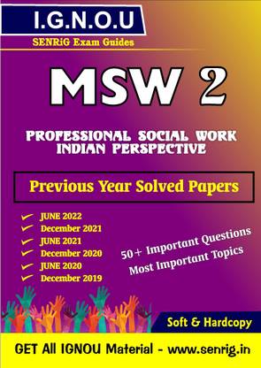 IGNOU MSW 2 Previous Years Solved Question Papers Pdf Professional Social Work: Indian ...