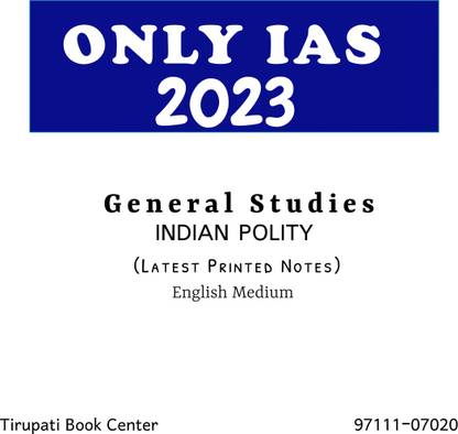 ONLY IAS Indian Polity General Studies Printed Notes English Medium ...