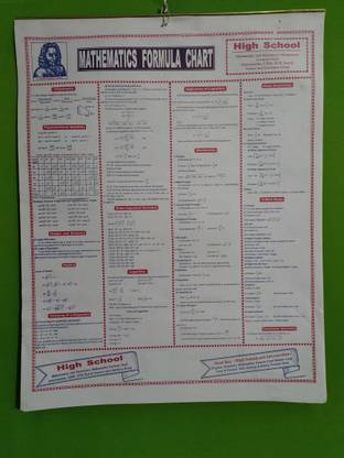 Math Formula Chart In English, Intermediate, Cbse, Icse Board: Buy Math ...