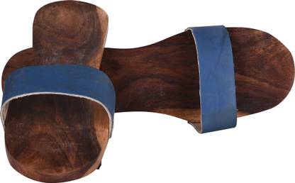 DOKCHAN Hand crafted Wooden Slippers, KHADAU for Puja, Solid Hand ...